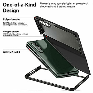 EAXER Compatible with Samsung Galaxy Z Fold 3 5G Case, with S-Pen Pocket, Luxury PU Leather All-Inclusive Case Cover with S Pen Holder (Brown)