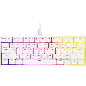 Corsair - K65 RGB Mini Wired 60% Mechanical, CH-9194114-NA, Cherry MX Speed Linear Switch Gaming Keyboard with PBT Double-Shot Keycaps - White (Renewed)