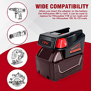 for Milwaukee M18 Battery Adapter Convert for Milwaukee V18 48-11-1830 48-11-2200 48-11-223 USB Converter Power Tool