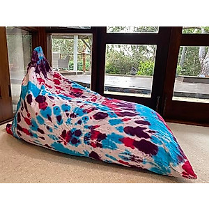MOOCHI LIFE Stuffed Animal Storage - Tie Dye Stuffed Animal Bean Bag Storage Kit, Extra Large Stuffed Animal Storage, Stuffed Animal Chair, Stuffed Animal Holder, Bean Bag Stuffed Animal Storage