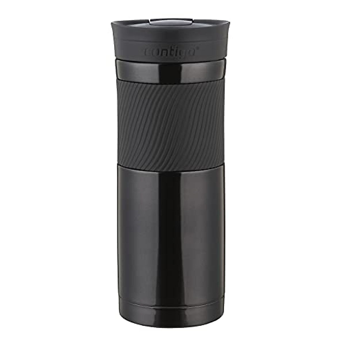 Contigo Byron Snapseal Travel Mug, Stainless Steel Thermal mug, vacuum flask, leakproof tumbler, coffee mug with BPA free Easy-Clean Lid, 590 ml, Black
