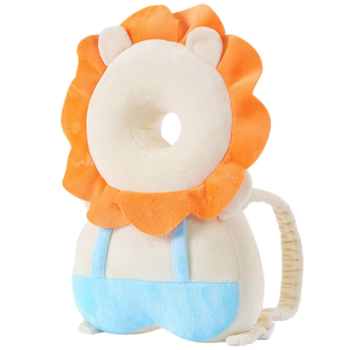 Baby Walker Head Protector Toddler Adjustable Baby Head Protection Backpack Wear Safety Pad (White Lion)