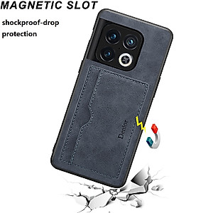 HAII Card Holder Case for OnePlus 10 Pro 5G, Premium PU Leather Wallet Case with Card Slots Shockproof Protective Case for OnePlus 10 Pro 5G 2022 (Gray)