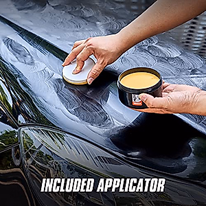 WEICA Ceramic Wax, Premium Carnauba Wax for Cars, Crystal Solid Wax Universal for New Car Paint - Polishing Waxing Makes Vehicle Shine & Dust-proof & Hydrophobic, Detail Protection Lasting (7 oz) Black