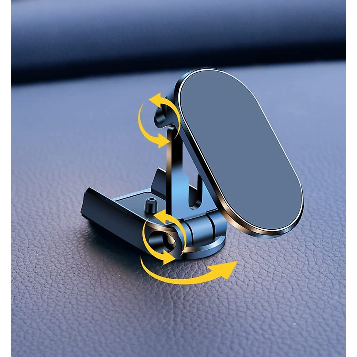 PEFTRWED Alloy Folding Magnetic Car Phone Holder, 2023 New Magnetic Phone Holder for Car, 360°Rotation Foldable Magnetic Phone Mount with All Smartphones & Tablets (Silver)