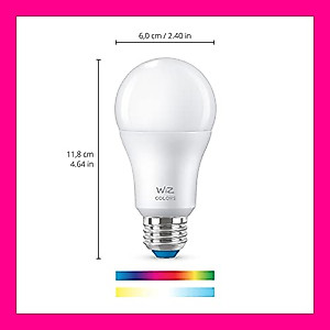 WiZ Connected 2-Pack Color 60W A19 Smart WiFi Light Bulb, 16 Million Colors, Compatible with Alexa and Google Home Assistant, No Hub Required, 2 Bulbs