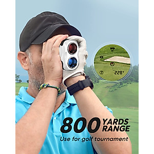 WOSPORTS Golf Rangefinder, 800 Yards Laser Rangefinder, High-Precision Flag Lock/Speed/Distance, Tournament Legal Rangefinder for Golfing,Target Shooting and Hunting,with Battery