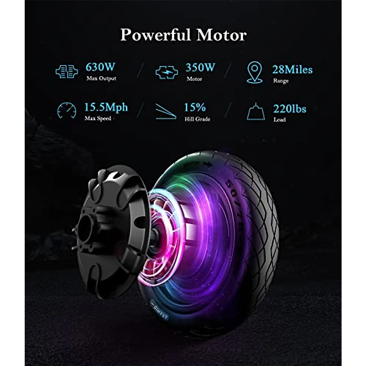 LEQISMART Electric Scooter for Adults with 9" Solid Tires & 350W Motor,Dual Brakes, Foldable Electric Scooter, Max 28Miles Range &Up to15.5MPH