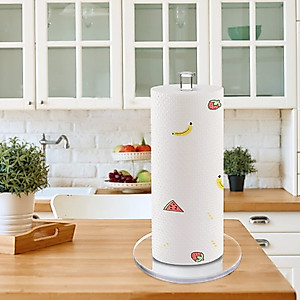 Bigfety Acrylic Paper Towel Holder, Paper Towel Stand for Countertop, White