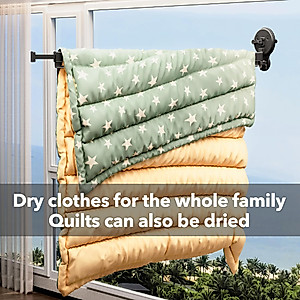 LIENAHU Suction Cup Drying Rack,Drying Rack Clothing,Clothes Drying Rack Wall Mounted,Laundry Drying Rack,Foldable,Collapsible,Retractable,with Clips