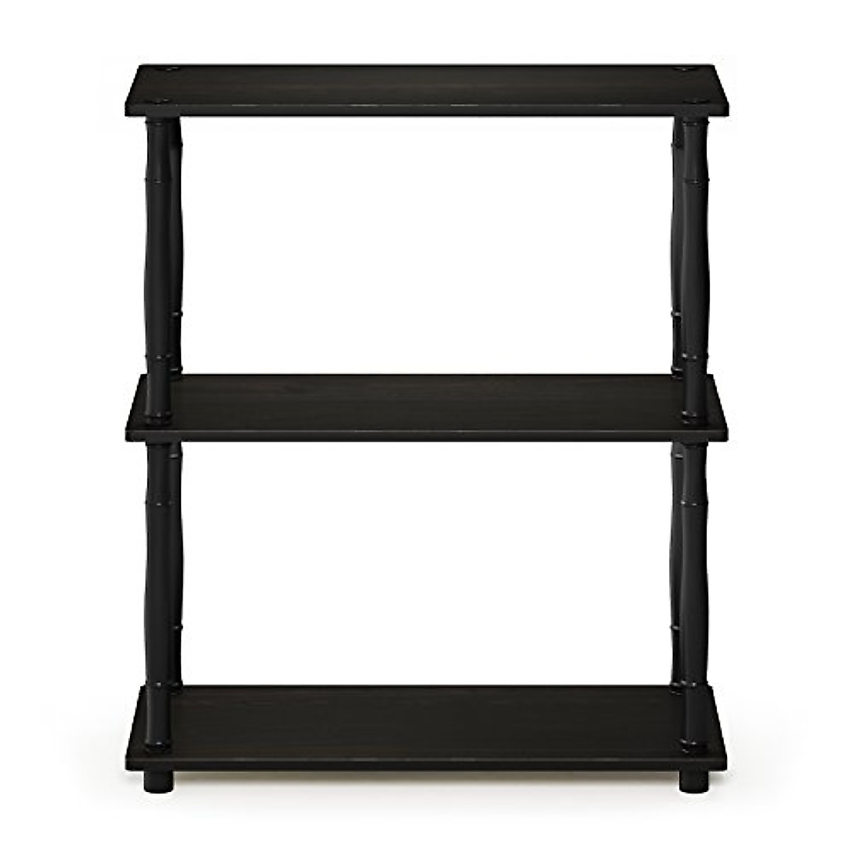 Furinno Turn-N-Tube 3-Tier Compact Multipurpose Shelf Display Rack with Classic Tube, Espresso/Black