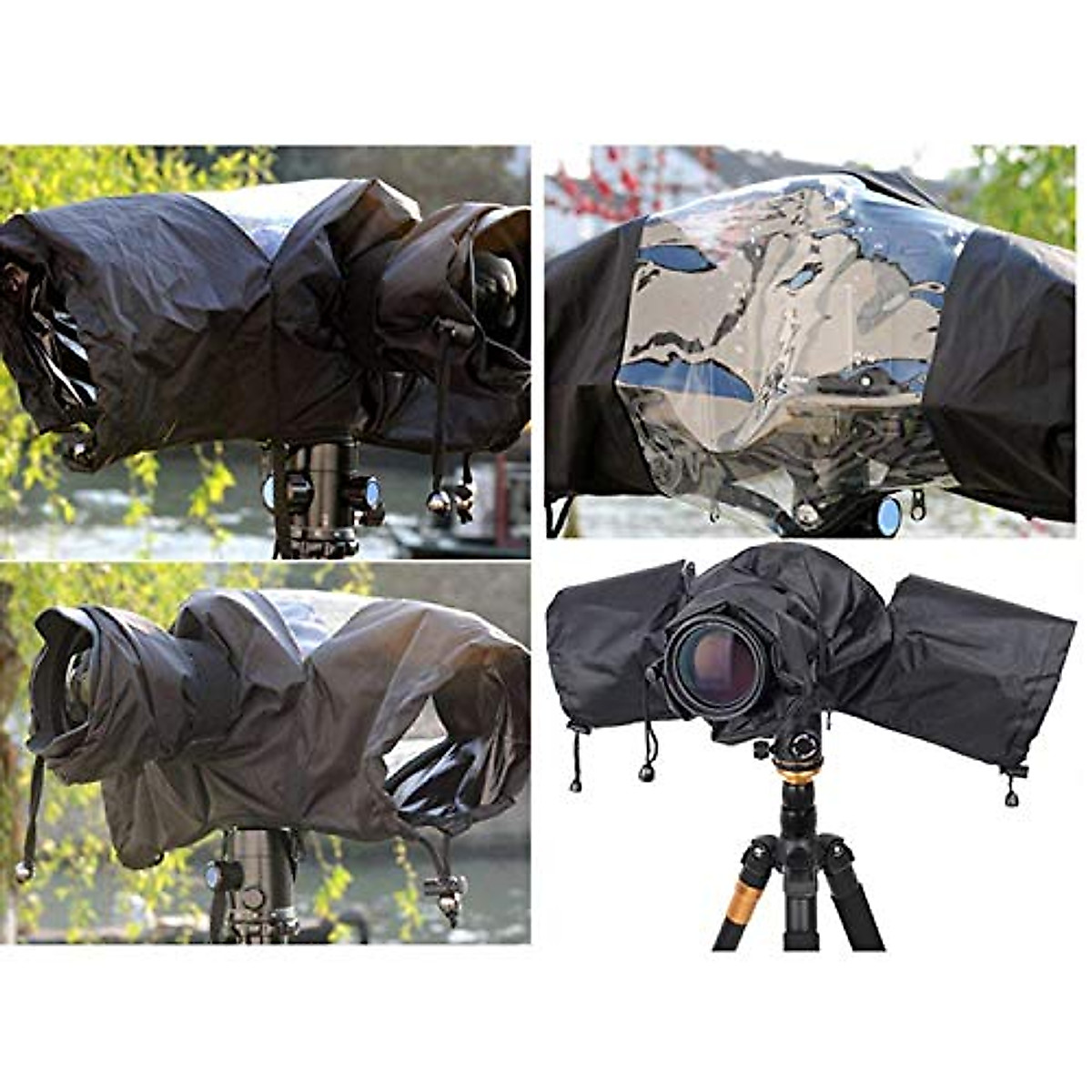 WANBY Waterproof Camera Rain Cover Professional Soft Black Camera Rain Covers for All DSLR SLR Cameras