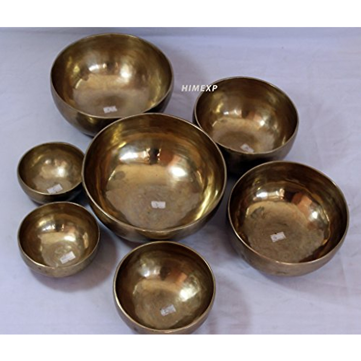 Tibetan old Antique Himalayan 7 Metal Singing Bowls Chakra set