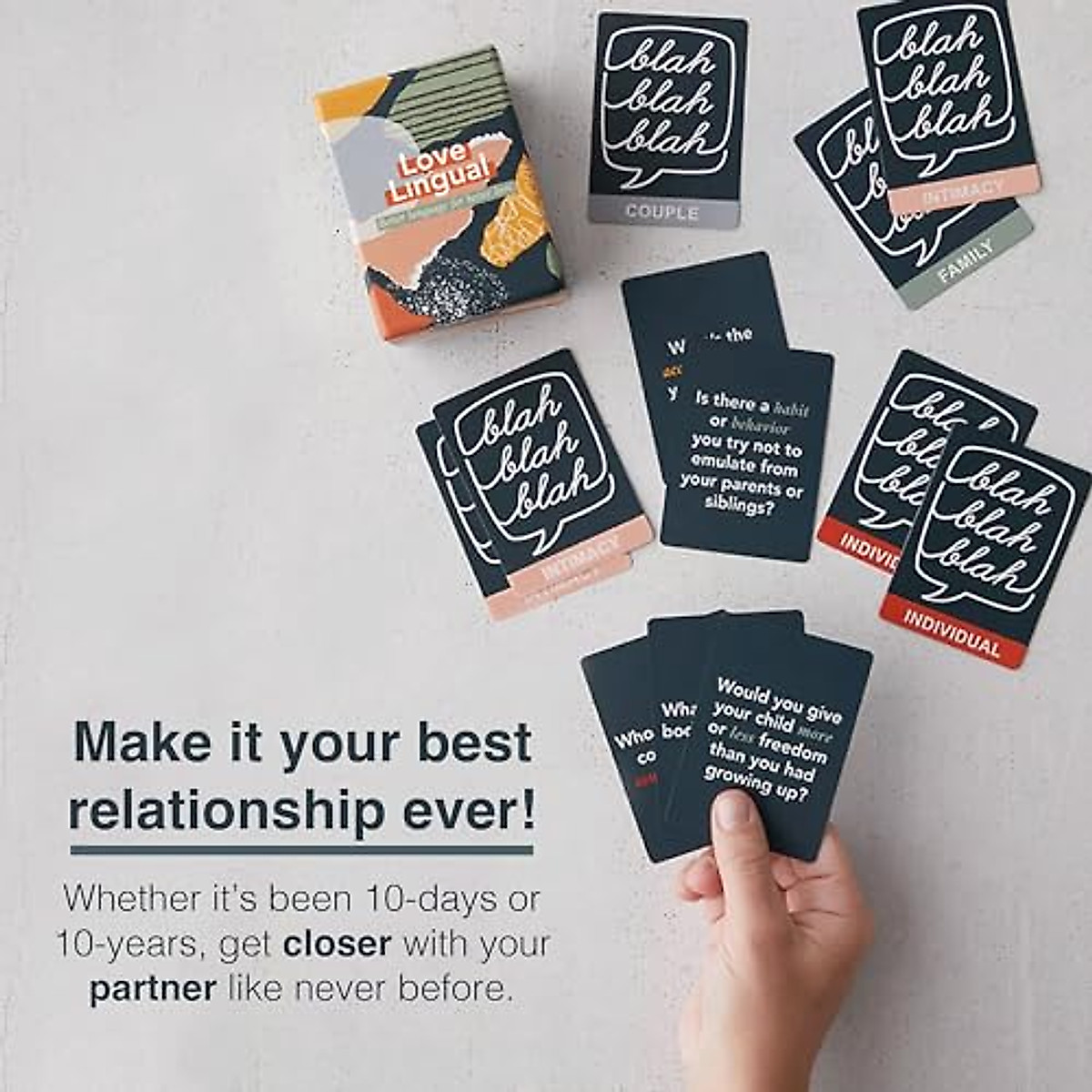 FLUYTCO Love Lingual Couples Card Game for Adults | Fun Couples Games for Date Night, an Intimacy Card Game for Married Couples, & Marriage Game for Couples to Reconnect Plus Fun Questions for Dates