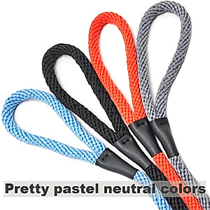 Mycicy Heavy Duty Slip Lead Rope Leash for Large Dogs, 5/8" x 5Ft Soft Braided Leash, Adjustable Training Dog Leash (Blue)