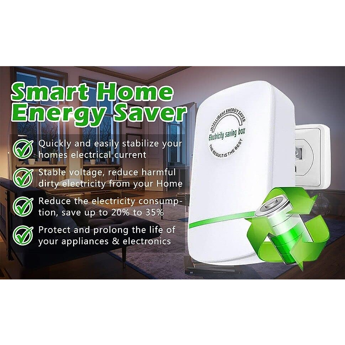 Pro Power Saver Electricity Saving Box, Miracle Watt Energy Saving Device, Device Electric Smart Us Plug 90v-250v 30kw for Household Office Market (2Pcs)