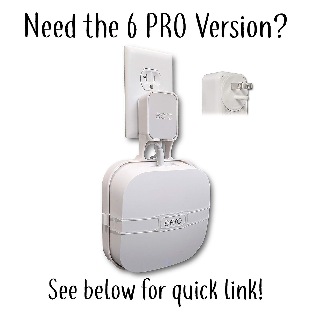 The Eero Genie for eero 6, 6+, and Mesh Wi-Fi: Wall Mount Outlet Holder Stand | Lowest Profile | Open Access | Multiple Install Options | Horizontal Outlets | Design Winner! (1-Pack)
