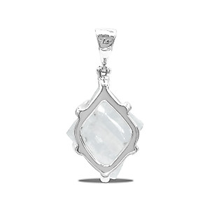 Starborn Petalite Crystal Raw Stone Pendant in Fine Sterling Silver