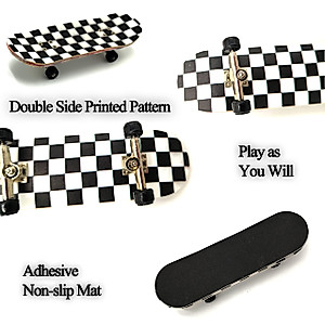 BMARLF Wooden Fingerboard Alloy Frame Finger Skateboards Bearing Wheel Finger Board Fashion Pattern Finger Boards 30mmx100mm