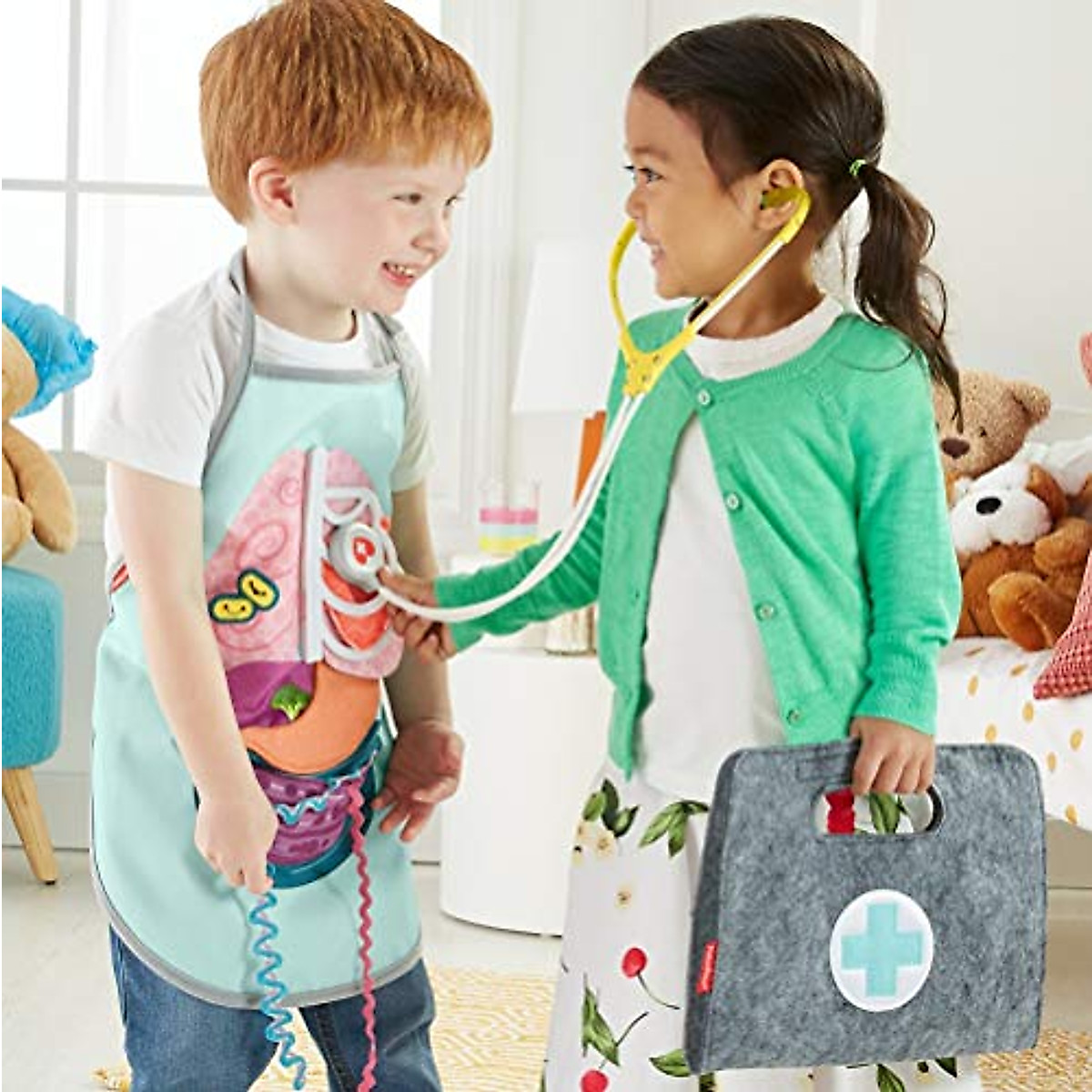 Fisher-Price Patient and Doctor Kit - 9-Piece Medical Pretend Play Gift Set Featuring Real Wood for Preschoolers Ages 3 Years & Up