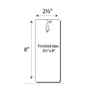 Print-Ready Bookmarks, 2-1/2" x 8" w Hole, 4-UP Perfed for Separation on White 8-1/2" x 11" 65lb Astrobright Cover Paper - 250 Sheets / 1,000 Bookmarks