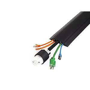 Line Boss 3-Channel Wire Hider, Cord Protector and Cable Organizer for Industrial Cable Management, 4.5 in. X 5 ft., Black, 6500-5C