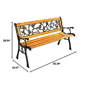 FDW Park Bench Garden Metal Outdoor Furniture Benches Clearance for Patio Yard