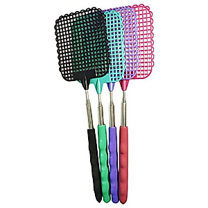 Black Duck Brand Set of 2 Home Telescope Fly Swatters! Assorted Colors - Hand Grip - Hand Swatters Perfect for Any Home or Office! (2)