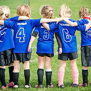 Bohope Kids Youth 5-15 Years Padded Leg Compression Sleeve Knee Guards Protective for Basketball, Baseball, Football Goalkeeper, Volleyball, Skating, Cycling.Universal for Boys and Girls