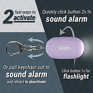 SABRE Personal Safety Kit with Pepper Spray and 2-in-1 Personal Alarm with LED Light, 0.54 fl oz, 25 Bursts,130dB Alarm, Audible Up to 1,250 Feet