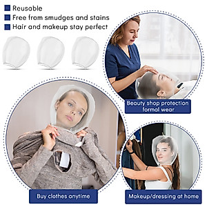 3 Pieces Makeup Protector Hood Nylon Chiffon Makeup Hood Zipper Closure Makeup Face Cover for Women Girls Beauty Weddings, White