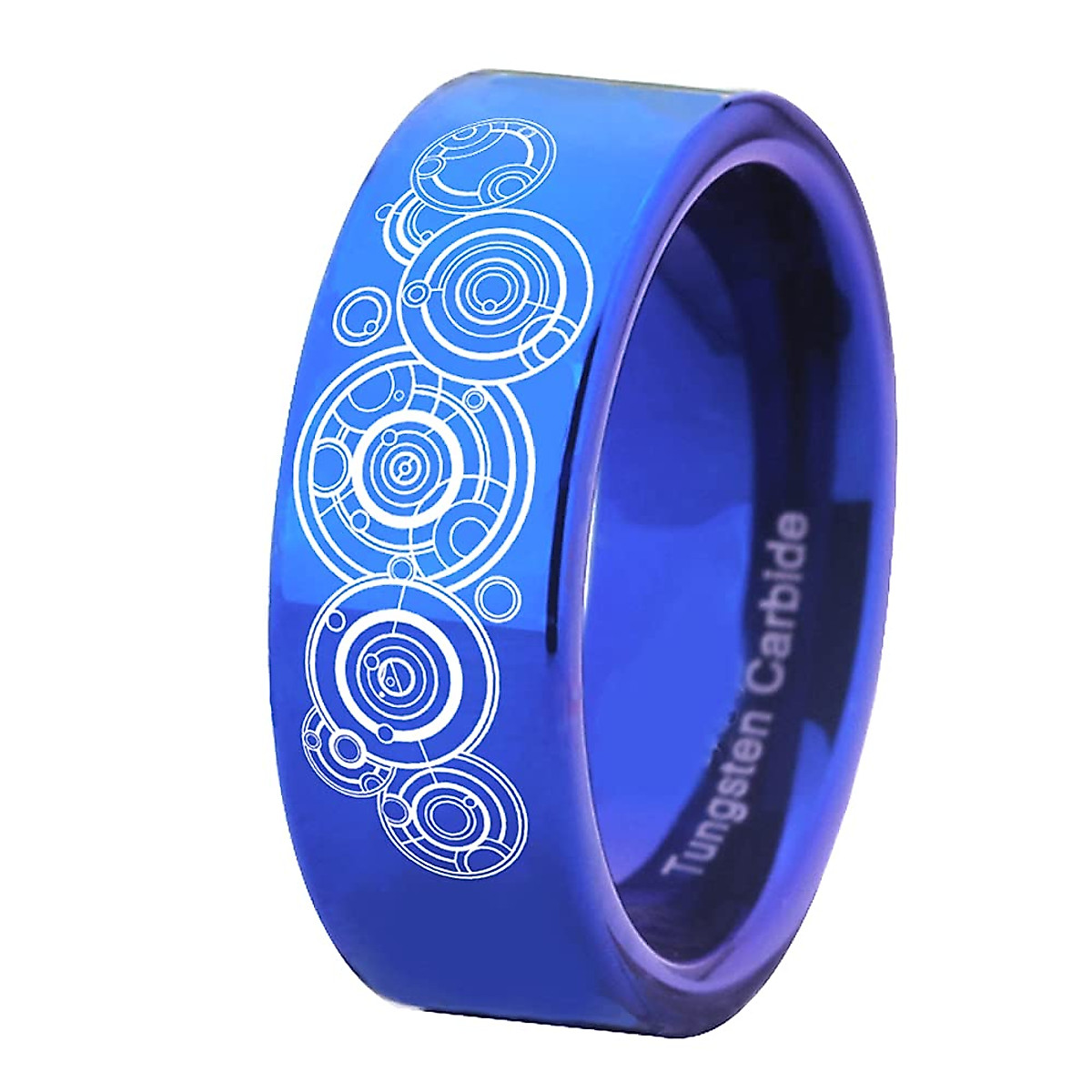 CLOUD DANCER Doctor Who Brand Tungsten Carbide Ring - for Men Women Wedding Ring and Engagement Ring-Free Customized Engraving (Blue, 13)