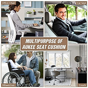 MYFAMIREA Car Seat Cushion Pad 1.2" Thick Comfort Seat Protector for Car Driver Seat Office Chair Home Use Memory Foam Seat Cushion with Non Slip Bottom, 20'' x 18.5'', Black