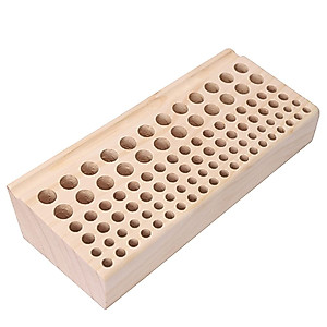 DIY Craft Organizer: 98-Hole Wooden Leather Craft Tool Rack - Sturdy and Durable - Perfect for Storing and Displaying Wood Stamps, Leatherworking Tools, and More - Lightweight and Portable