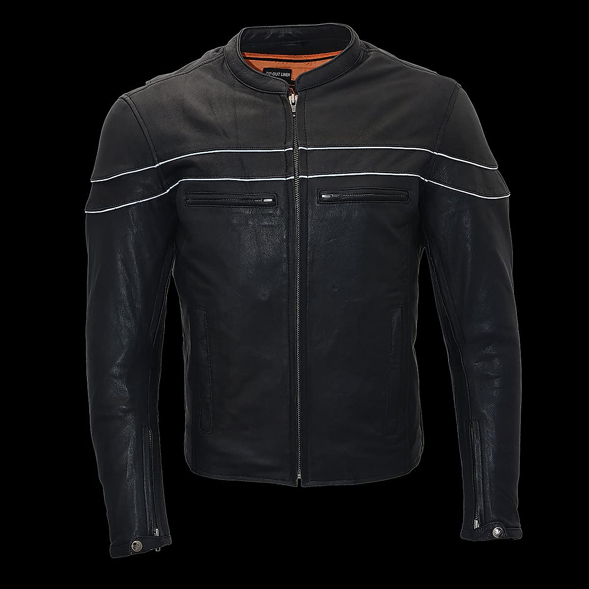 Milwaukee Leather ML1408 Men's Black 'Savage' Sporty Crossover Leather Jacket - 4X-Large