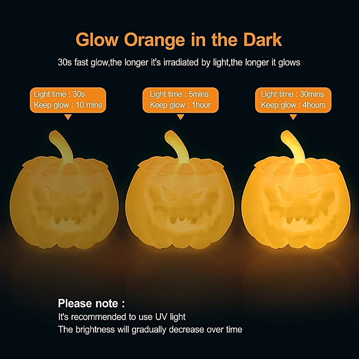 HELLO3D Glow in The Dark PLA Filament,Orange Luminous Filament 1.75mm Strong Glow Effect 3D Printer Filament, for Most FDM Printer 1kg Spool (2.2lbs), Dimensional Accuracy +/- 0.05 mm,Glow Orange