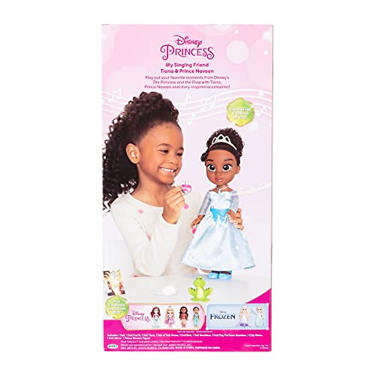 Disney Princess Tiana Doll My Singing Friend Tiana & Naveen Frog Plus Accessories - Tiana Sings Almost There and Talks for Girls Ages 3+