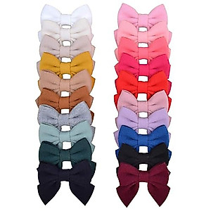 40pcs 2.8 Inche Woolen Felt Hair Bows Alligator Clips Cute Hair Barrettes Hair Accessories for Kids Toddlers School Little Girls