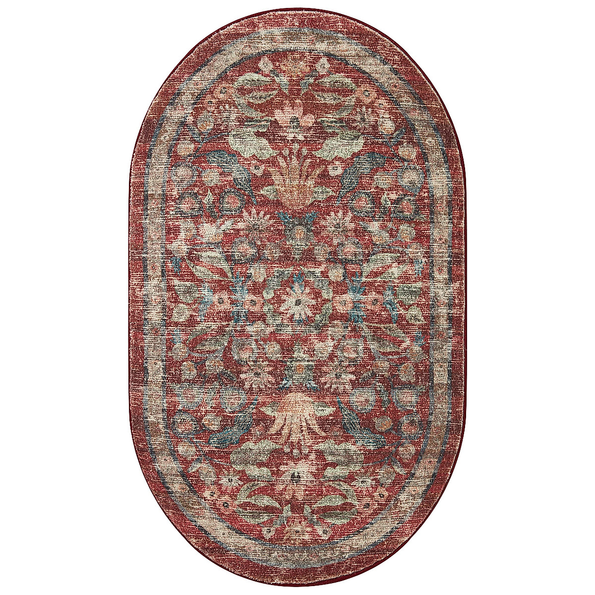 Loloi Rifle Paper Co. x Courtyard Crimson 5'-0" x 7'-6" Area Rug