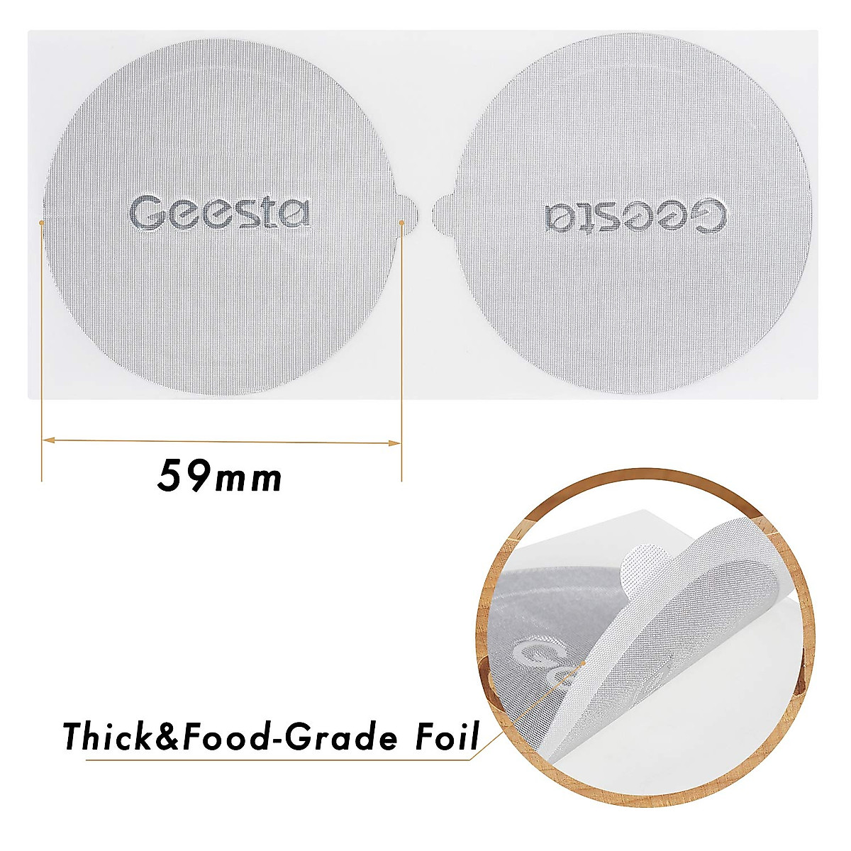 GEESTA Reusable Aluminum Foil Seals Kit Compatible with Nespresso Vertuoline Capsules