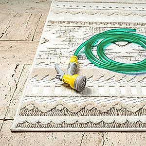 Abani Area Rugs - Modern Tribal Pattern - Cream Rug for Living Room, Bedroom, Dining Room - Indoor/Outdoor - Easy to Clean - Non-Shedding - 8' x 10'