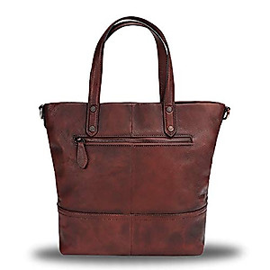 Genuine Leather Satchel Purses Handbags for Women Top Handle Bags Lady Crossbody Shoulder Tote Bags (Coffee)