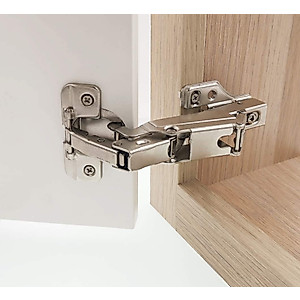 DECOBASICS Lazy Susan, Pie-Corner Kitchen Cabinet Hinge Set for Folding Doors. 165 Degree Nickle Plated Iron Concealed Hinges with Plates for Face Frame and Frameless Cabinets.