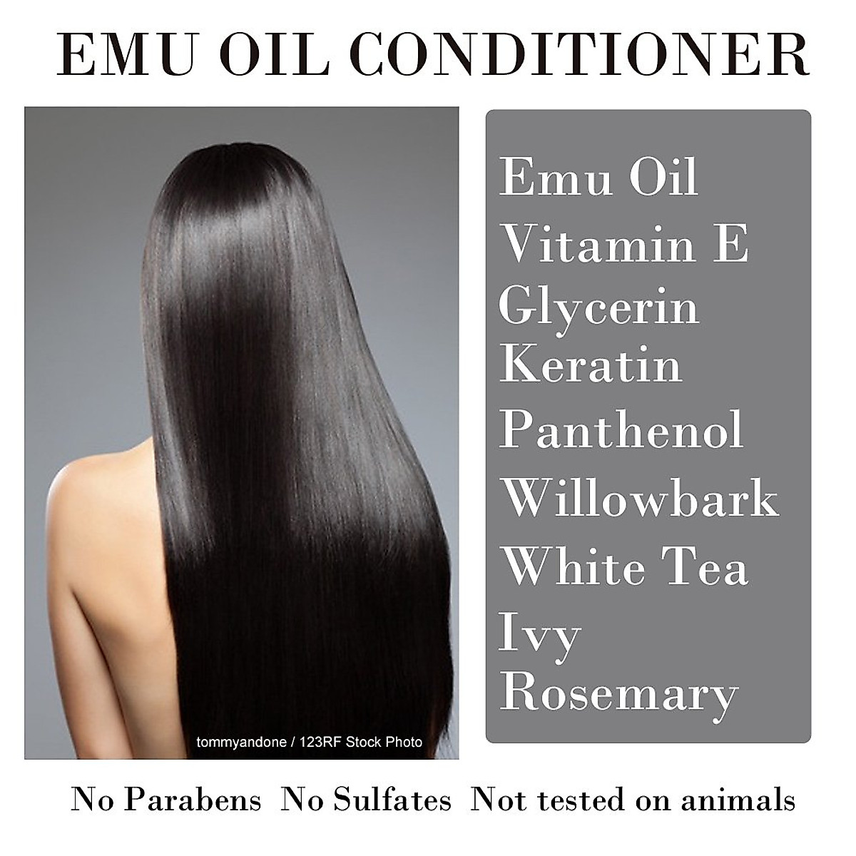 Emu Oil Shampoo and Leave-in Conditioner Set Sulfate Free with Special Keratin