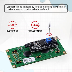 GeeekPi 2-Pack I2C 1602 LCD Display Module 16X2 Character Serial Blue Backlight LCD Module for Raspberry Pi Arduino STM32 DIY Maker Project Nanopi BPI Tinker board Electrical IoT Internet of Things