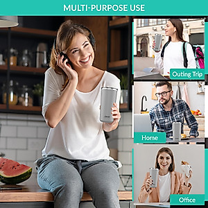 The Clean Hydration Company Tumbler Insulated with Lid, Double-Wall Vacuum, 20 Oz Travel, Office Tumbler, Hot & Cold Drinks, Ceramic Interior, Spill-Proof, BPA-Free, No Metal Taste