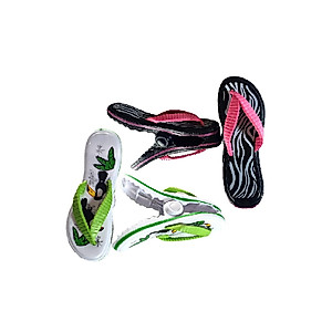 2 Set (4 Ct) Black Flops / White Flops Beach Towel Clips Jumbo Size for Beach Chair, Cruise Beach Patio, Pool Accessories for Chairs, Household Clip, Baby Stroller