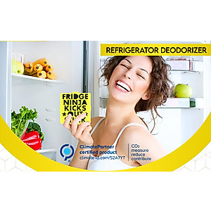 Fridge Ninja Compact Fridge Deodorizer (2 Pack) - More Effective Than Baking Soda - Compact Size Refrigerator Deodorizer Made of Activated Carbon