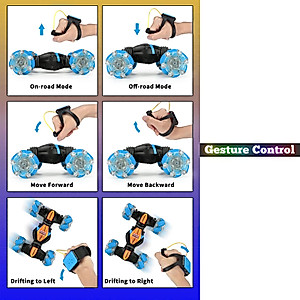 Remote Control Car,Gesture Sensing Car Hand Remote Controlled Car Stunt Crawler Double Sided Rotating 360 Rotating 2.4 GHz Remote Control Car Toy for Girls Boys