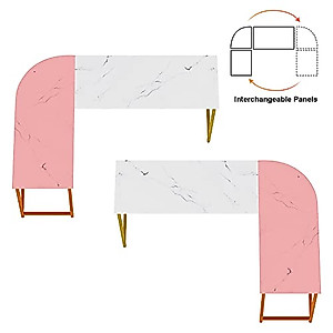 Weehom L Shaped Computer Desk with Monitor Stand, Reversible Corner Desk for Home Office, Modern PC Workstation Study Writing Table(White and Gold)
